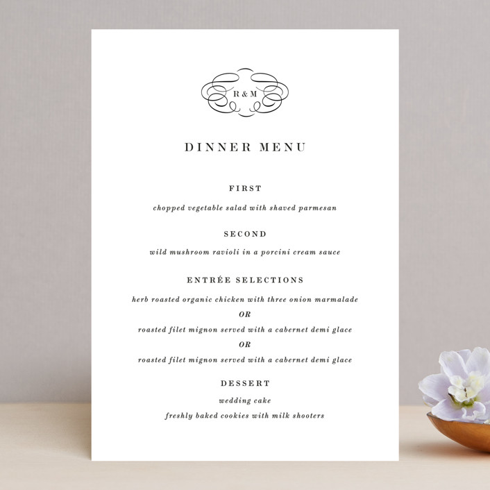 Understated Elegance Menus by Kimberly FitzSimons | Minted