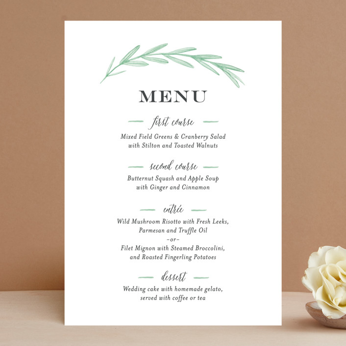 Painted Leaves Menus by Olivia Raufman | Minted