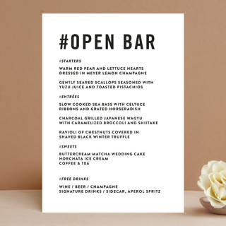 Open Bar Menu Cards by Jennifer Lew | Minted