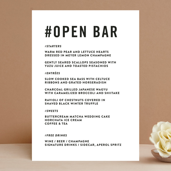 Open Bar Menus by Jennifer Lew | Minted