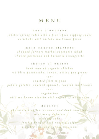 Meadow Burst Menus by Grace Kreinbrink | Minted