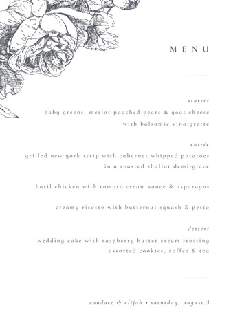 Delicate Menus by Emily Sabol Goss | Minted