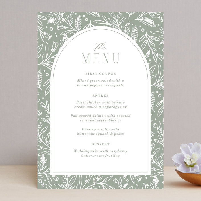 Simple Crest Menus by Kristen Smith | Minted
