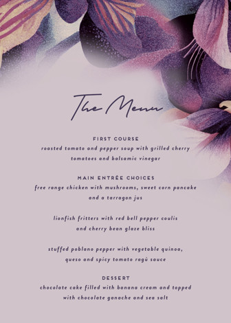 Elisa Menus by Simona Camp | Minted