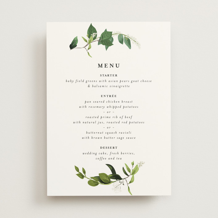 Greenery Menus by Susan Moyal | Minted