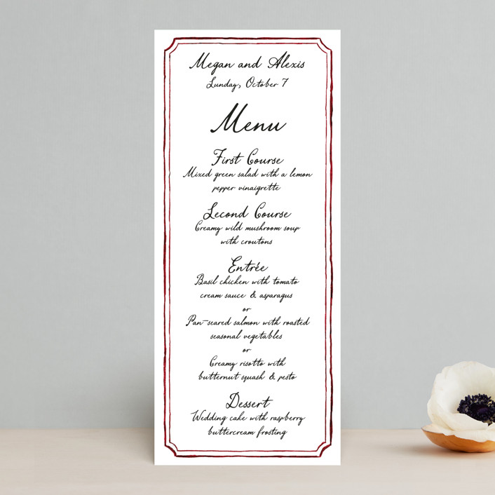 Handwritten Menus by Cass Loh | Minted