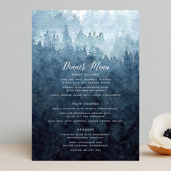 Mountain Retreat Menus by Design Lotus | Minted