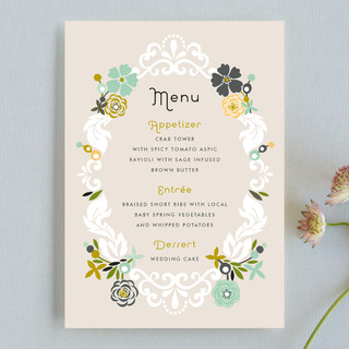 floral frame Menus by Alethea and Ruth | Minted