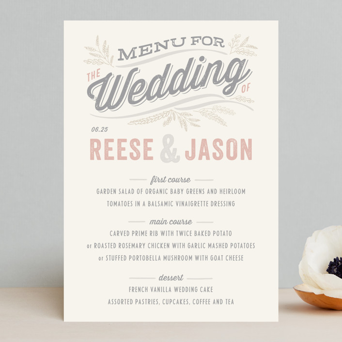 Rustic Charm Menus by Hooray Creative | Minted