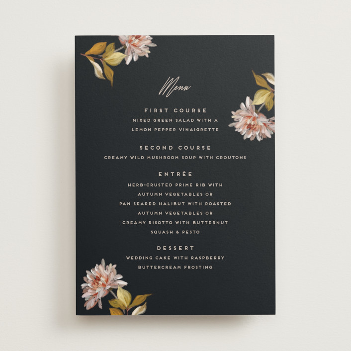 Dahlia Season Menus by Olivia Kanaley Inman | Minted