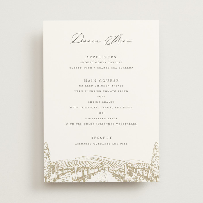 Vineyard Menus by Sarah Brown | Minted