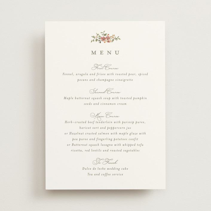 Foliage Crest Menus by Everett Paper Goods | Minted