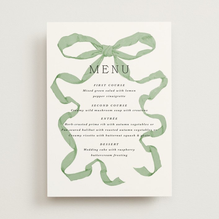 Antique Ribbon Menus by Olivia Kanaley Inman | Minted