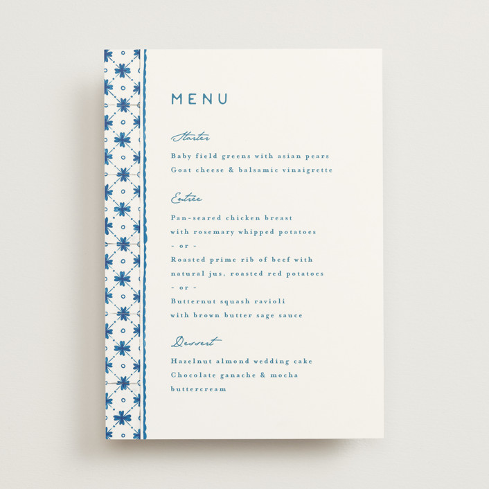 watercolor tile Menus by Anastasia Makarova | Minted