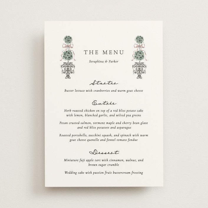 Hand illustrated Garden Gate Menus by Jackie Crawford | Minted