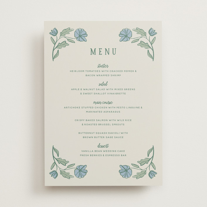 Botanical Menus by Kelly Watkins | Minted