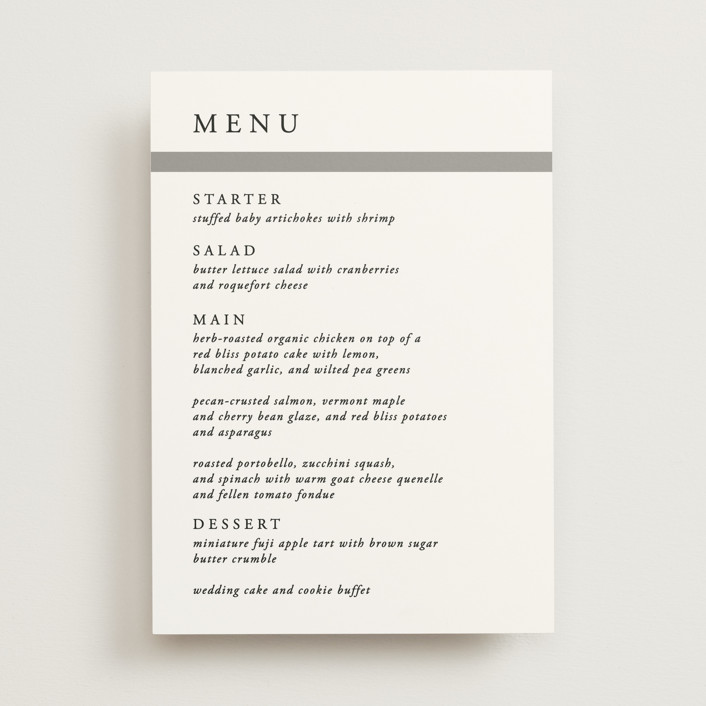 Portrait Menus by Heather Schertzer | Minted