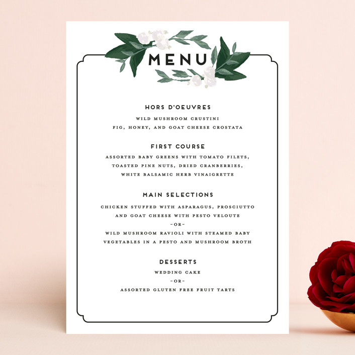 Botanical Name Plate Menus by Shiny Penny Studio | Minted