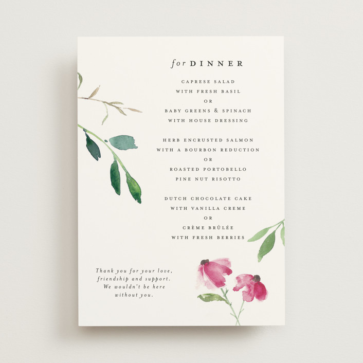 Spring Wildflowers Menus by Mere Paper | Minted