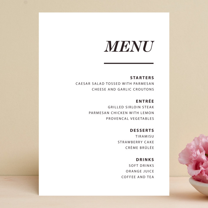 Slanted Menus by Drango Design | Minted