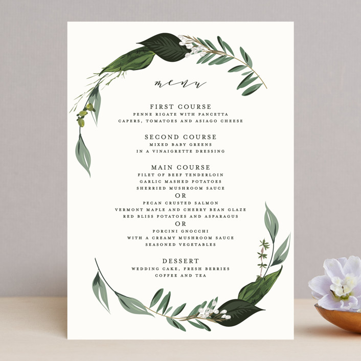 Natures Greens Menus by Susan Moyal | Minted