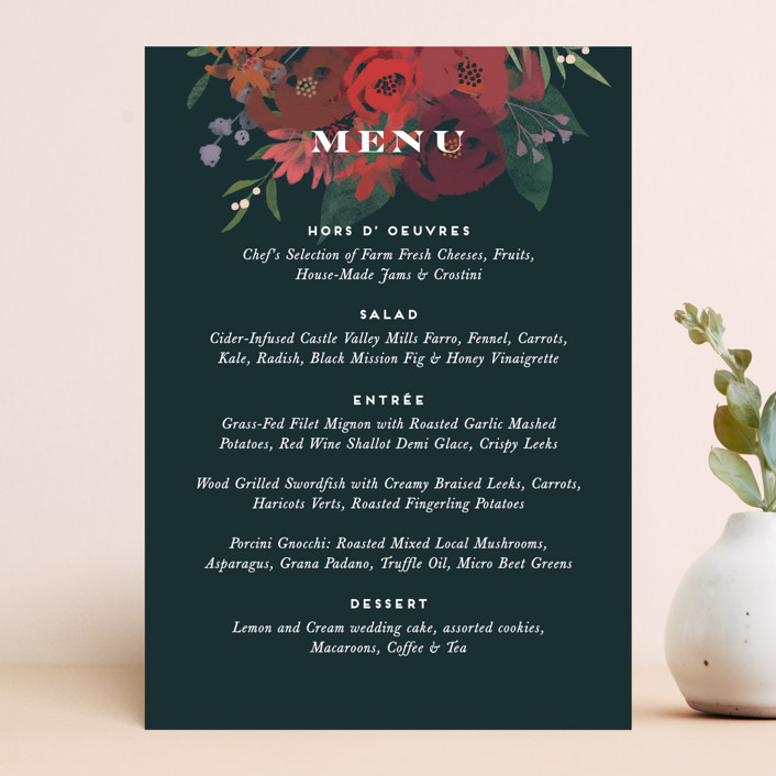 Midnight Garden Menus by Jennifer Wick | Minted