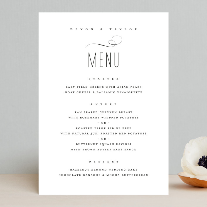 Moderna Menus by Stacey Meacham | Minted