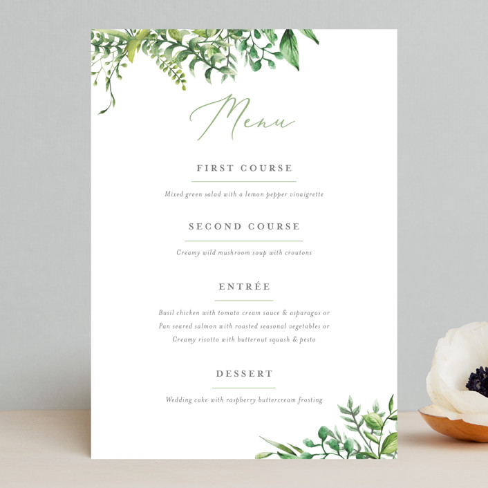 Bright & Green Menus by Amanda Day | Minted