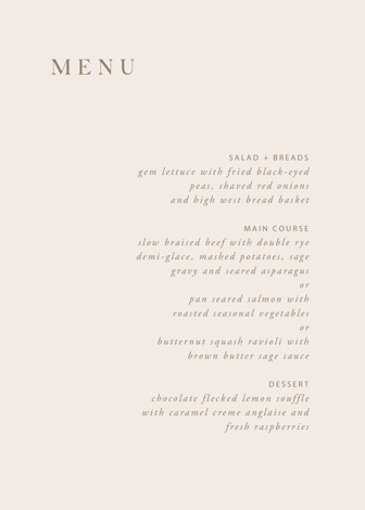 Juniper Menus by Mere Paper | Minted
