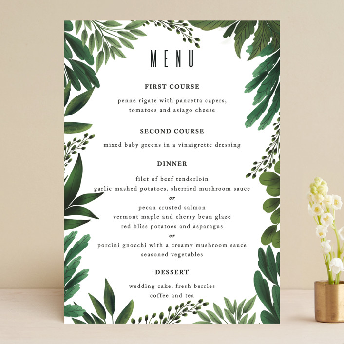 Fresh Greens Menus by Susan Moyal | Minted