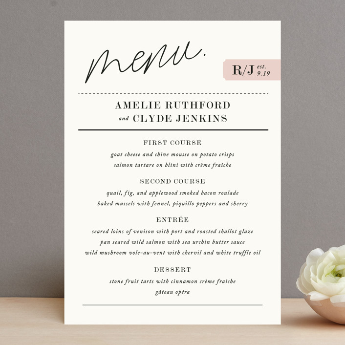 A Storybook Wedding Menus by Katy Shen | Minted