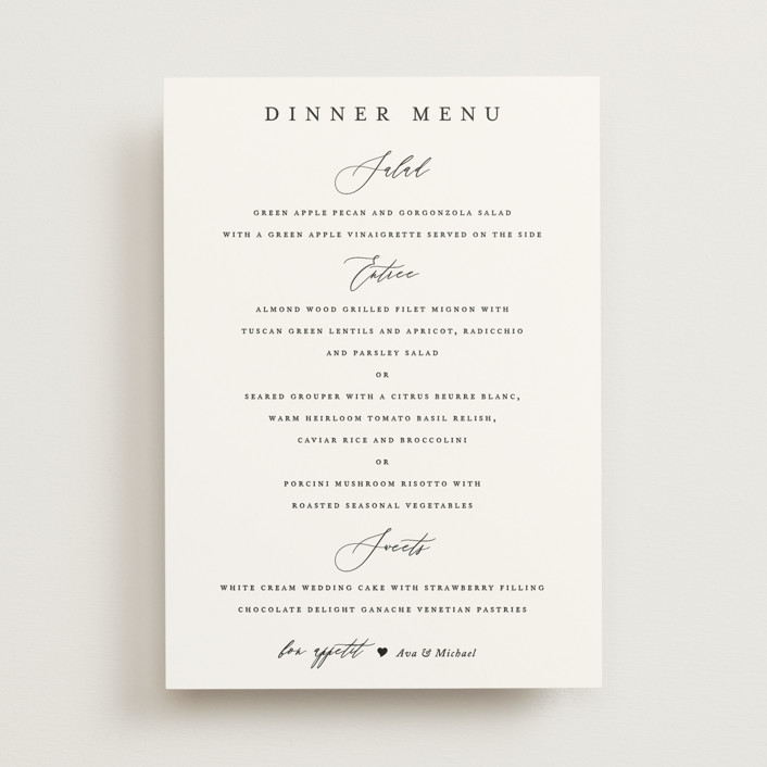 Delicate Menus by Jennifer Postorino | Minted