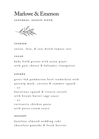 Marlowe Menu Cards by Kelly Schmidt | Minted