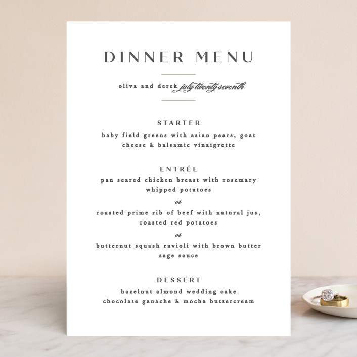 Photographed Menus by Creo Study | Minted