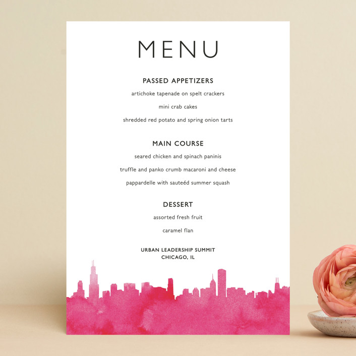 Skyline Chicago Menus by Laura Condouris | Minted