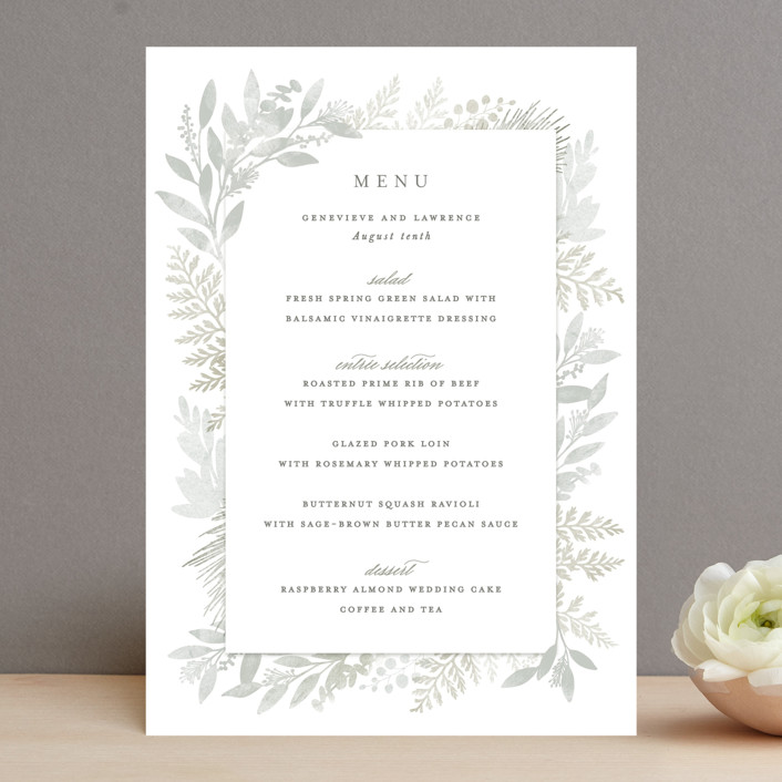 Dear Greenery Menus by Hooray Creative | Minted