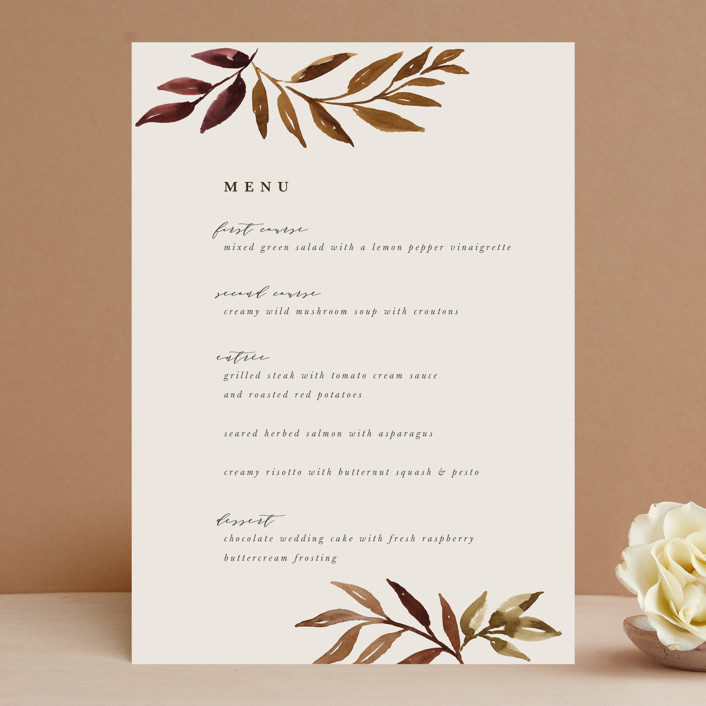 botanical portrait Menus by Kate Ahn | Minted