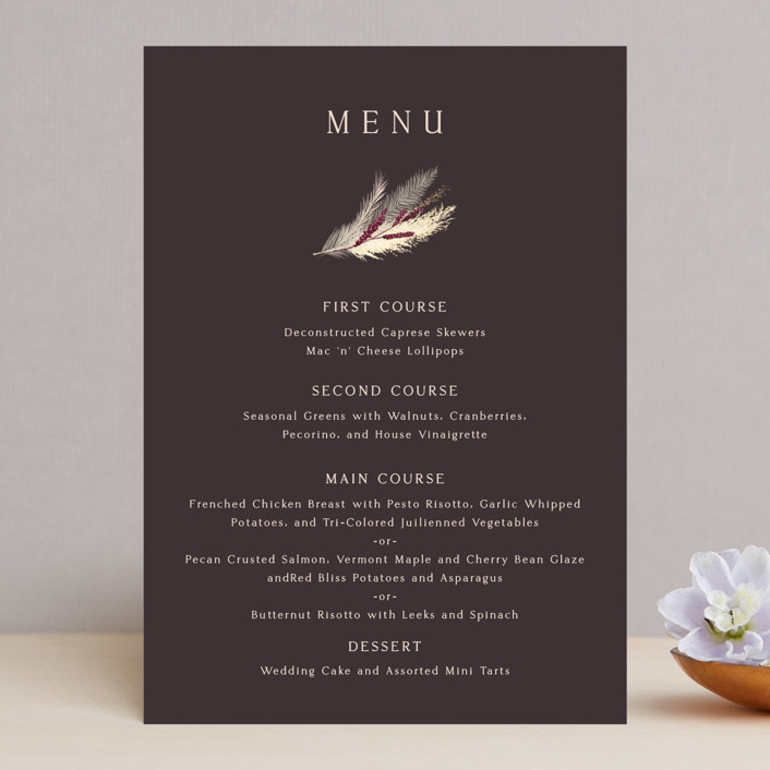 Bohemian Pampas Menus by Kaydi Bishop | Minted