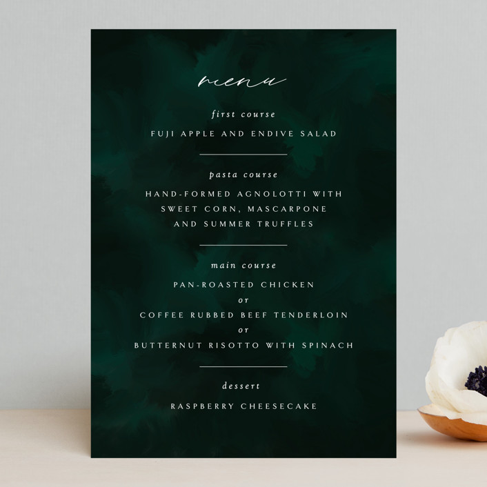 emerald Menus by Andrea Cernin | Minted