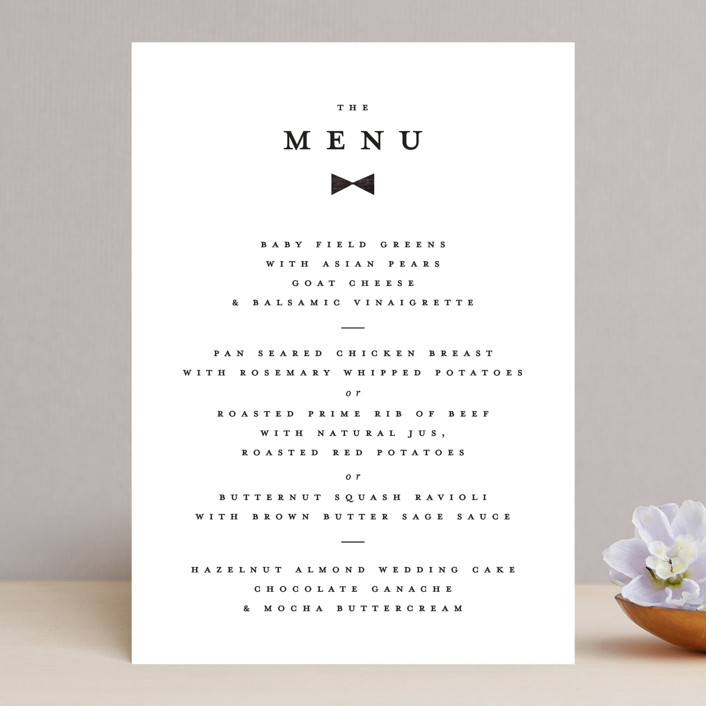 Beau tied Menus by Gwen Bedat | Minted