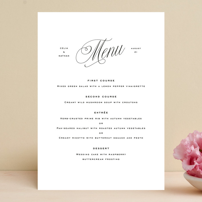 Stacked Script Menus by Olivia Kanaley Inman | Minted