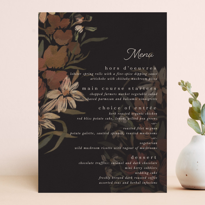 Fall Garden Bouquet Menus by Grace Kreinbrink | Minted