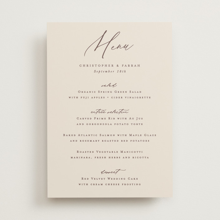 Beautifully Scripted Menus by Hooray Creative | Minted