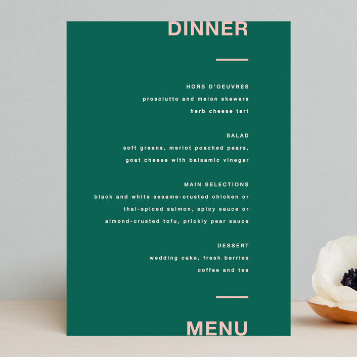 Bold Type Menus by Owl and Toad | Minted