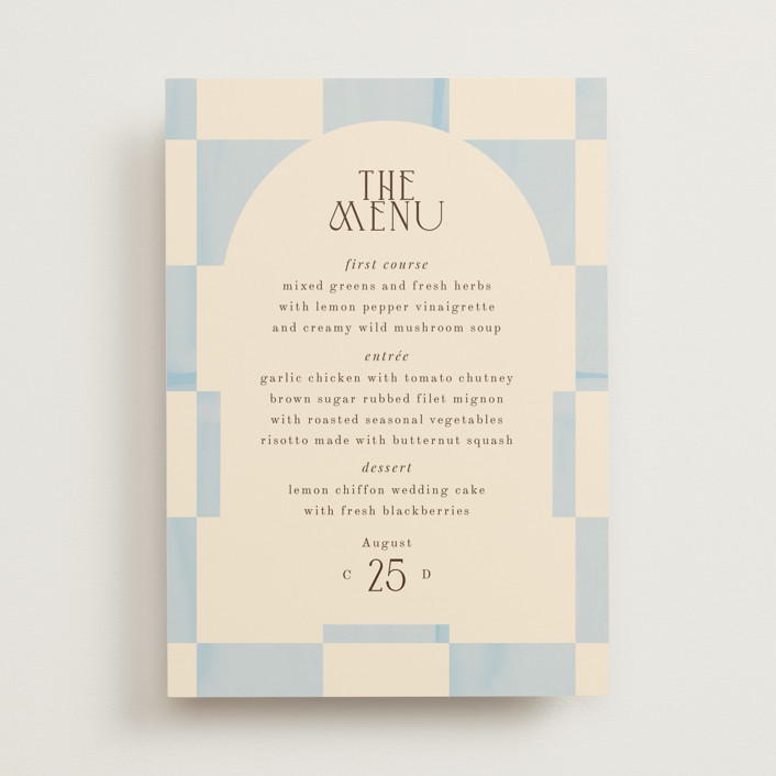 Checker Wash Menus by Baumbirdy | Minted
