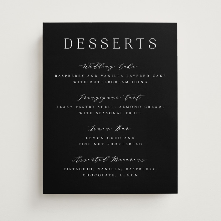 Classy Type Menu Signs by Hooray Creative | Minted