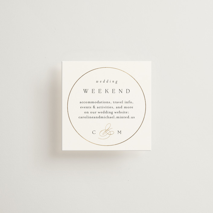 Framed Monogram Foil-Pressed Mini Enclosure Cards by Kelly Schmidt | Minted