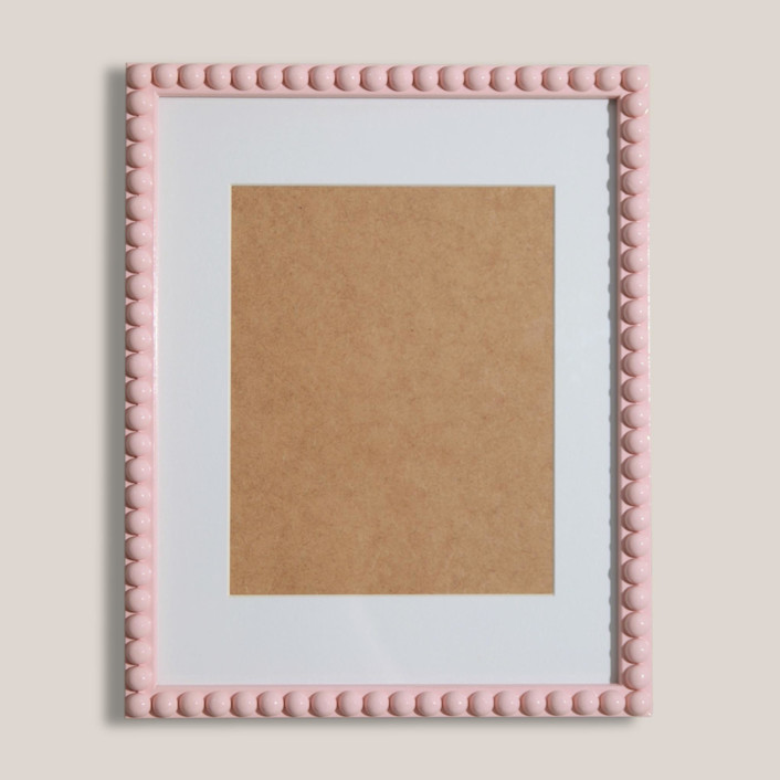 Pink Beaded Frame with White Mat Frames by Lily Field Studio | Minted