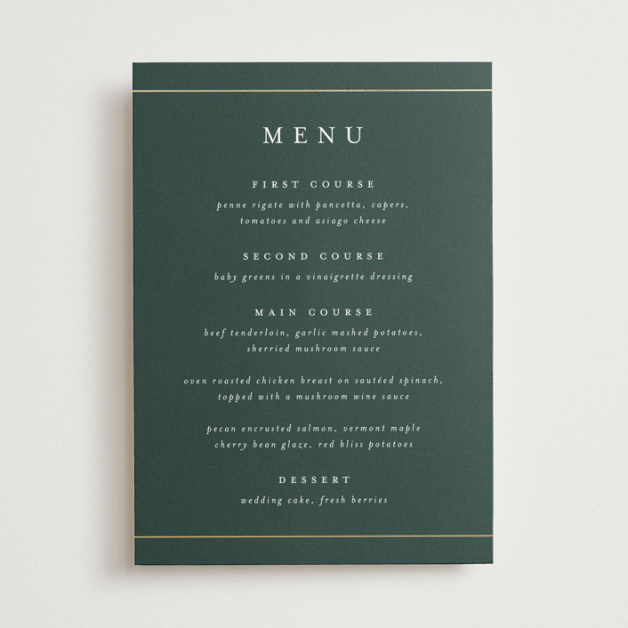 Style and grace Foil-Pressed Menus by Stacey Meacham | Minted