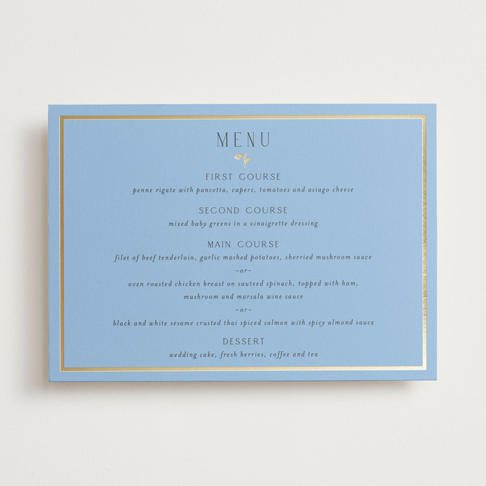 Garden Whisper Foil-Pressed Menus by Susan Moyal | Minted